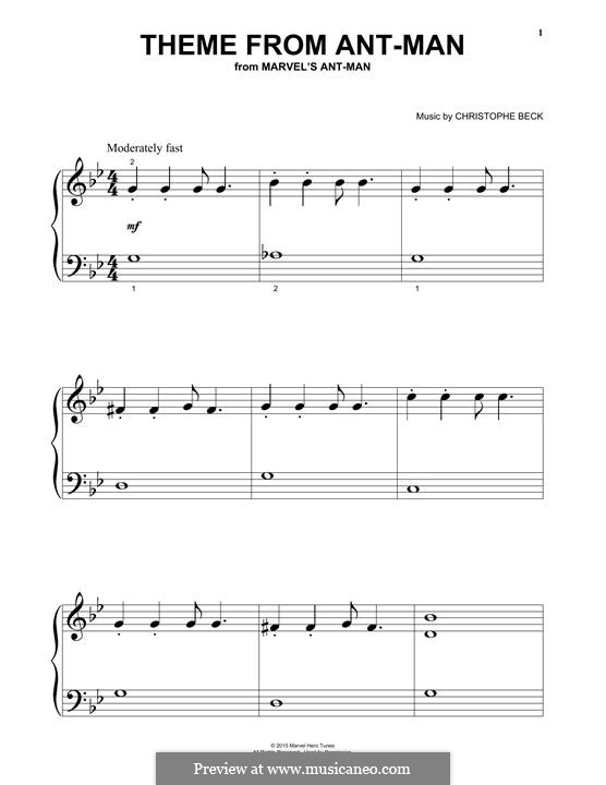 Theme from Ant-Man by C. Beck - sheet music on MusicaNeo