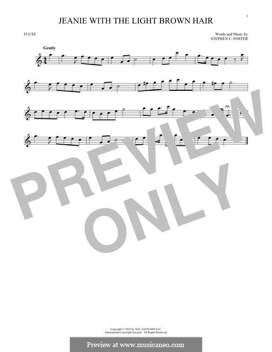 Jeanie with the Light Brown Hair by S.C. Foster - sheet music on MusicaNeo