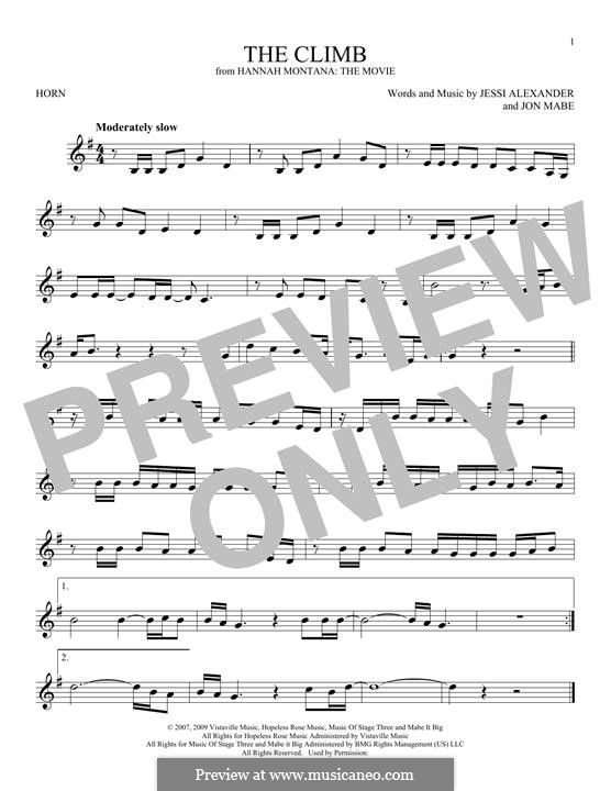 The Climb (from Hannah Montana: The Movie) by J. Alexander, J. Mabe on ...