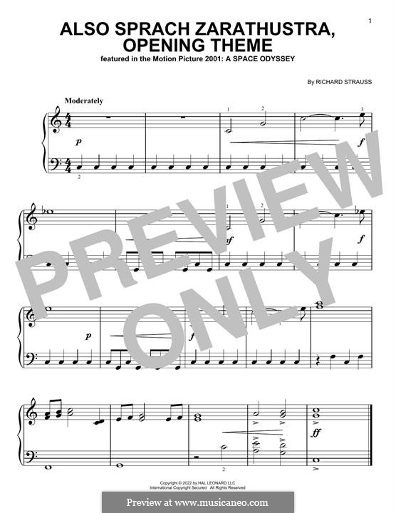 Also sprach Zarathustra, Op.30 by R. Strauss - sheet music on MusicaNeo