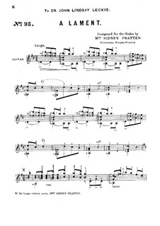 A Lament by C.J. Pratten - sheet music on MusicaNeo