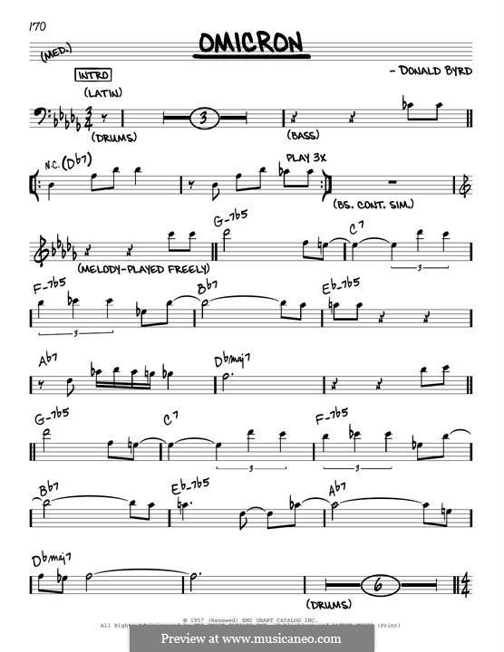 Omicron (John Coltrane) by D. Byrd - sheet music on MusicaNeo