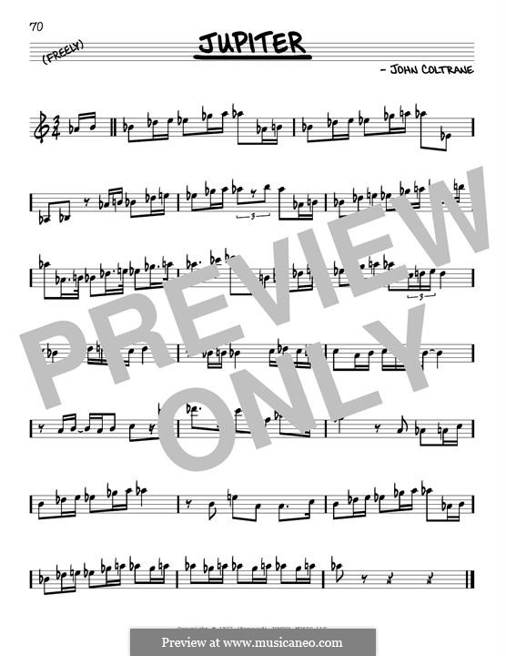 Jupiter by J. Coltrane - sheet music on MusicaNeo