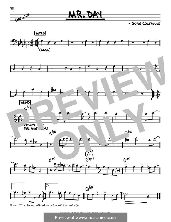 Mr. Day by J. Coltrane - sheet music on MusicaNeo