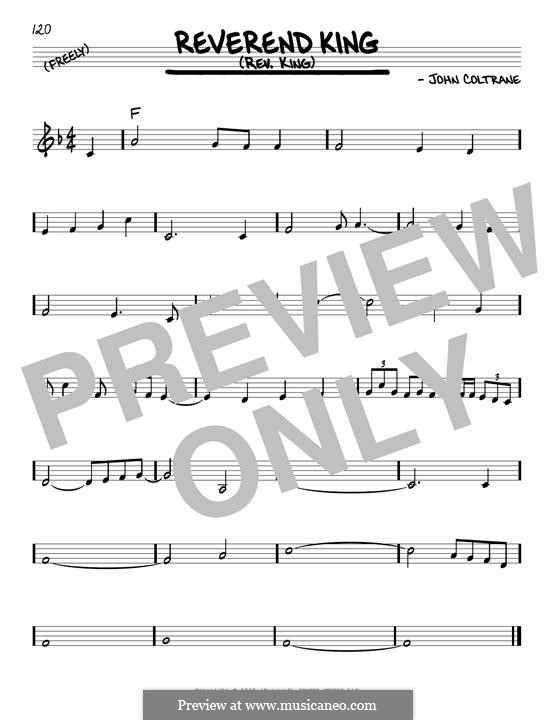 Reverend King (Rev. King) by J. Coltrane - sheet music on MusicaNeo