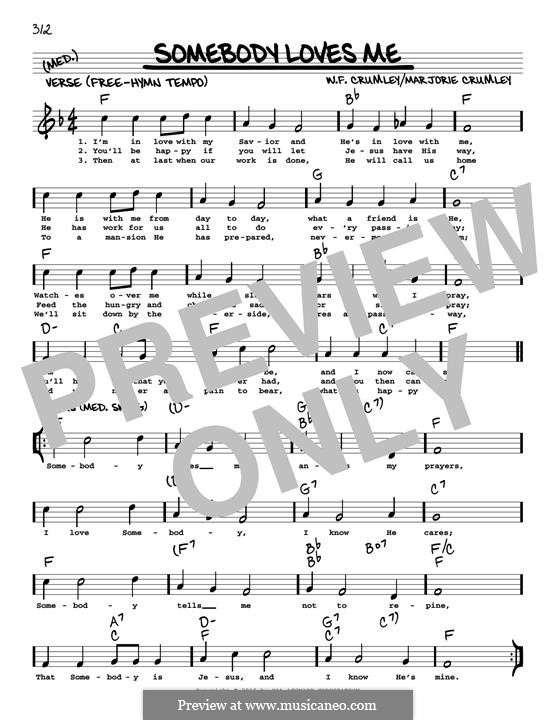 Somebody Loves Me By M Crumley Sheet Music On Musicaneo