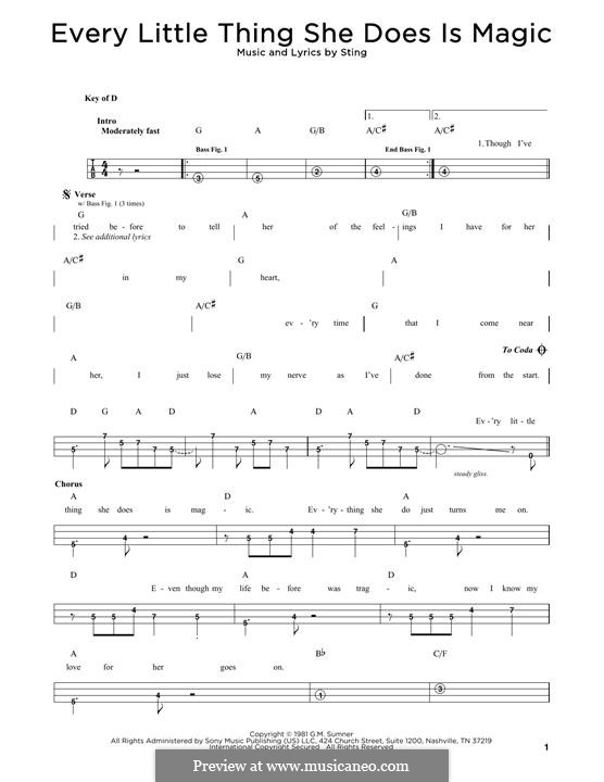 Every Little Thing She Does Is Magic (The Police) by Sting on MusicaNeo
