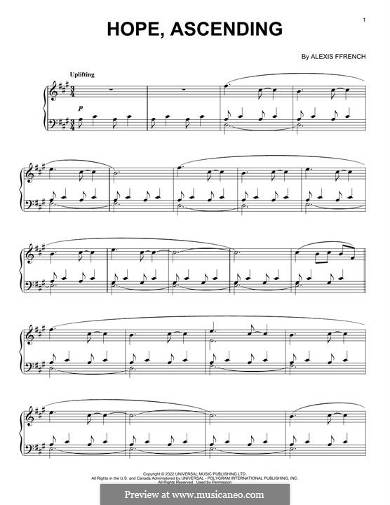 Hope, Ascending by A. Ffrench - sheet music on MusicaNeo