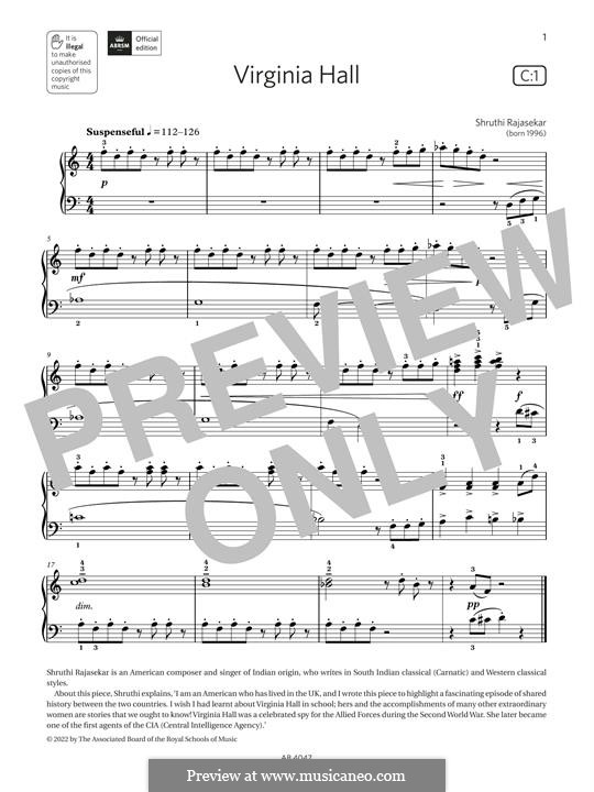 Virginia Hall by S. Rajasekar - sheet music on MusicaNeo