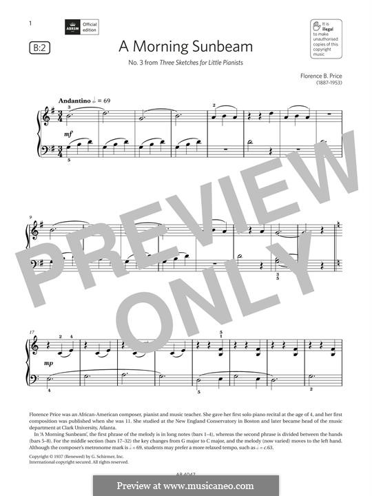 A Morning Sunbeam by F. Price - sheet music on MusicaNeo