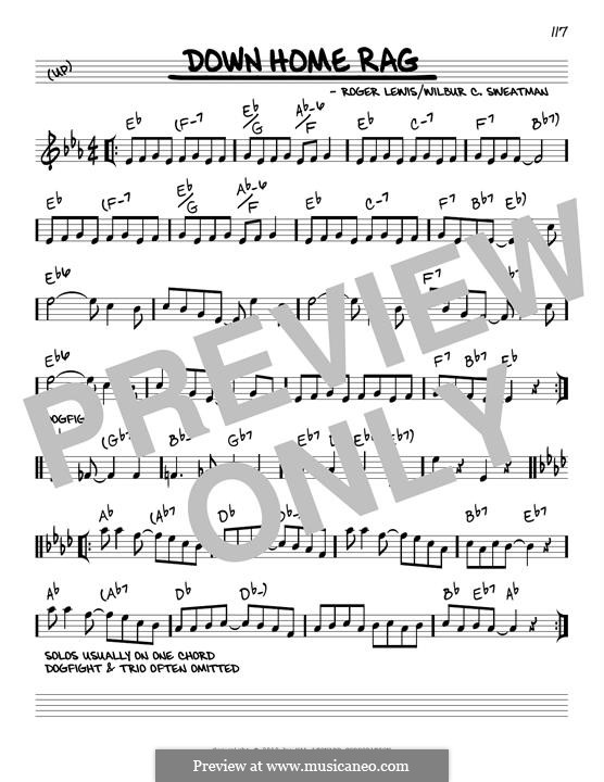 Down Home Rag by W.C. Sweatman - sheet music on MusicaNeo
