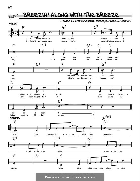 Breezin' Along with the Breeze by H. Gillespie, R.A. Whiting, S. Simons ...