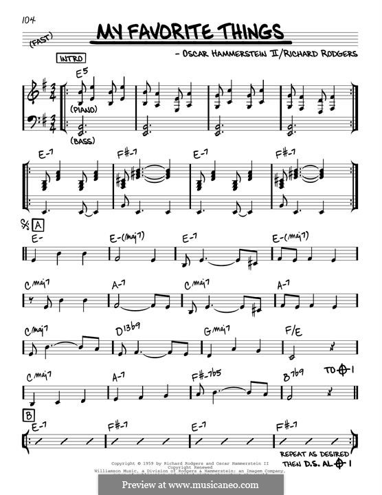 Vocal version (My Favorite Things) by R. Rodgers - sheet music on MusicaNeo
