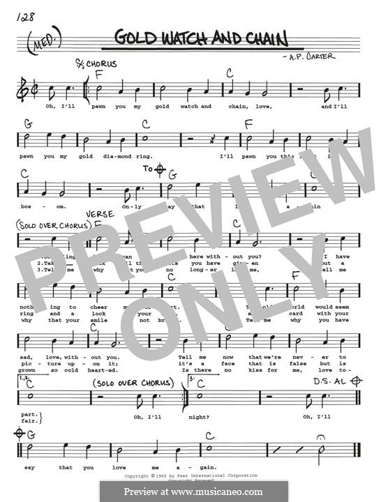 Gold Watch And Chain by A. Carter - sheet music on MusicaNeo