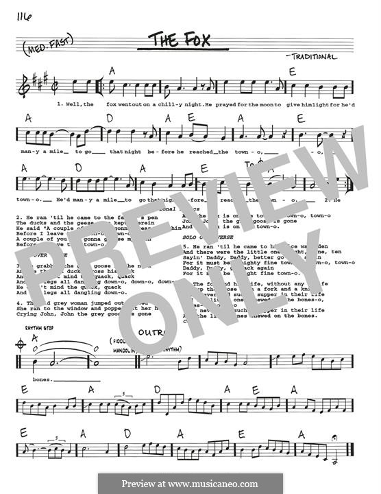 The Fox by folklore - sheet music on MusicaNeo