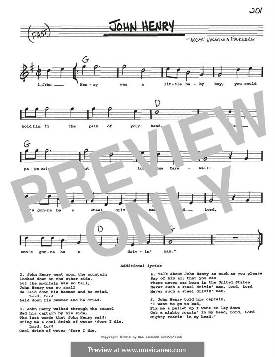 John Henry by folklore - sheet music on MusicaNeo