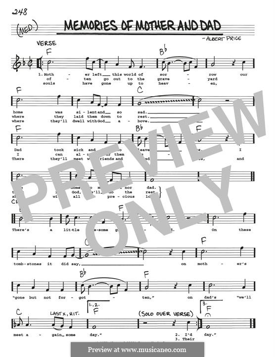 Memories Of Mother And Dad by A. Price - sheet music on MusicaNeo