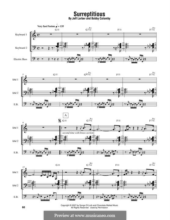 Surreptitious by J. Lorber - sheet music on MusicaNeo