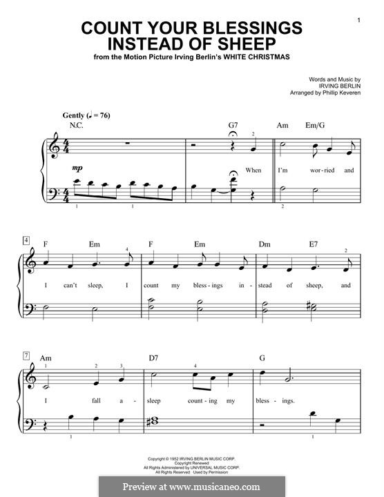 Count Your Blessings Instead of Sheep by I. Berlin on MusicaNeo