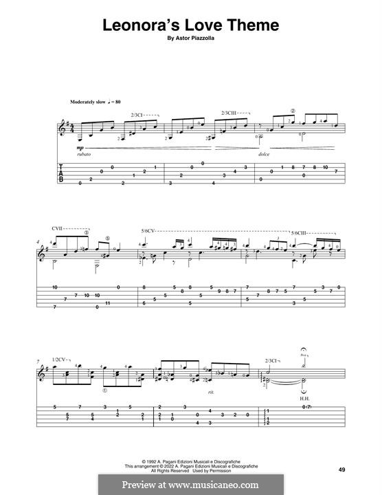 Leonora's Love Theme by A. Piazzolla - sheet music on MusicaNeo