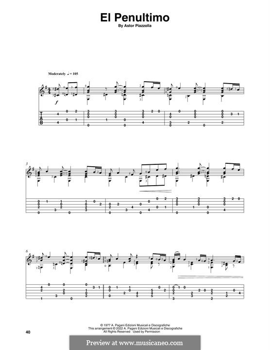 El Penultimo by A. Piazzolla - sheet music on MusicaNeo