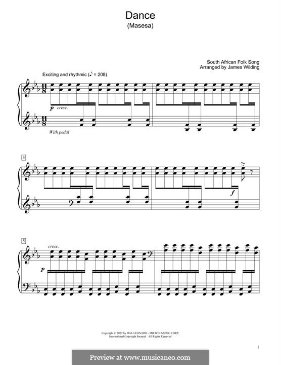 Dance (Masesa) by folklore - sheet music on MusicaNeo