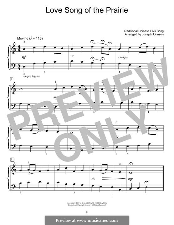 Love Song Of The Prairie by folklore - sheet music on MusicaNeo