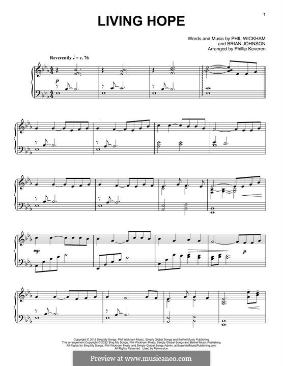 Living Hope by B. Johnson, P. Wickham - sheet music on MusicaNeo