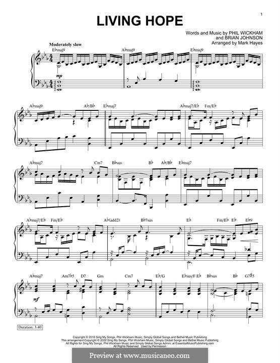 Living Hope by B. Johnson, P. Wickham - sheet music on MusicaNeo
