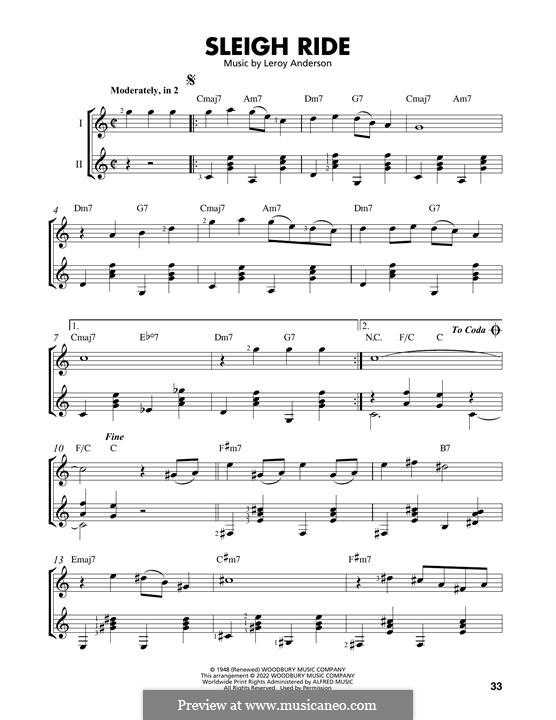 Instrumental version (Sleigh Ride) by L. Anderson on MusicaNeo
