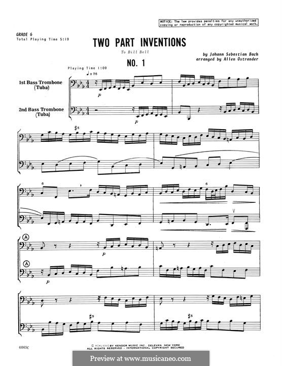 Selected Numbers (Two Part Inventions) by J.S. Bach on MusicaNeo