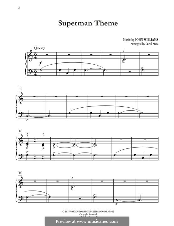 Theme from 'Superman' by J. Williams - sheet music on MusicaNeo