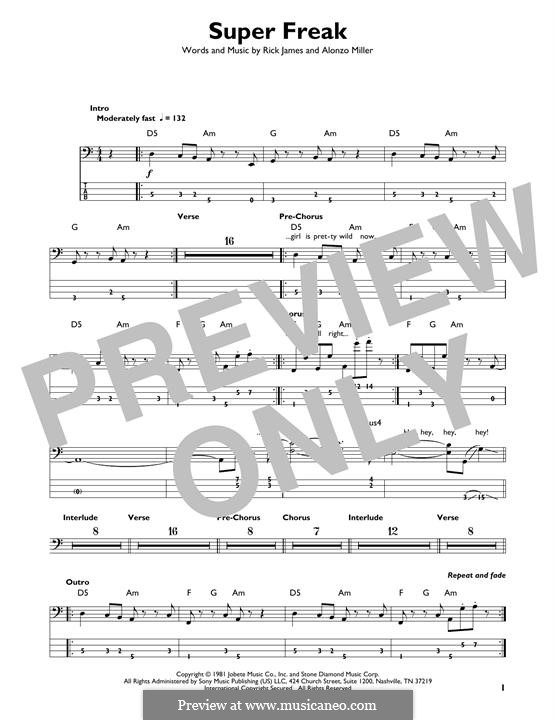 Super Freak by A. Miller - sheet music on MusicaNeo