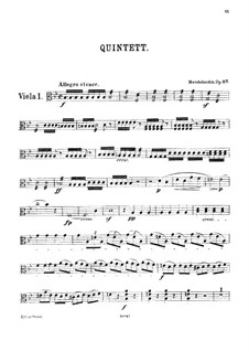 String Quintet No.2 in B Flat Major, Op.87 by F. Mendelssohn-Bartholdy on MusicaNeo