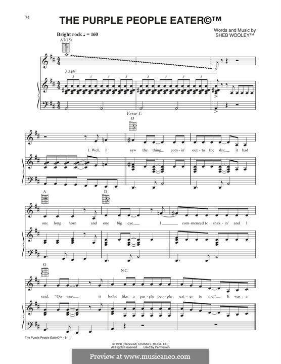 Purple People Eater by S. Wooley - sheet music on MusicaNeo