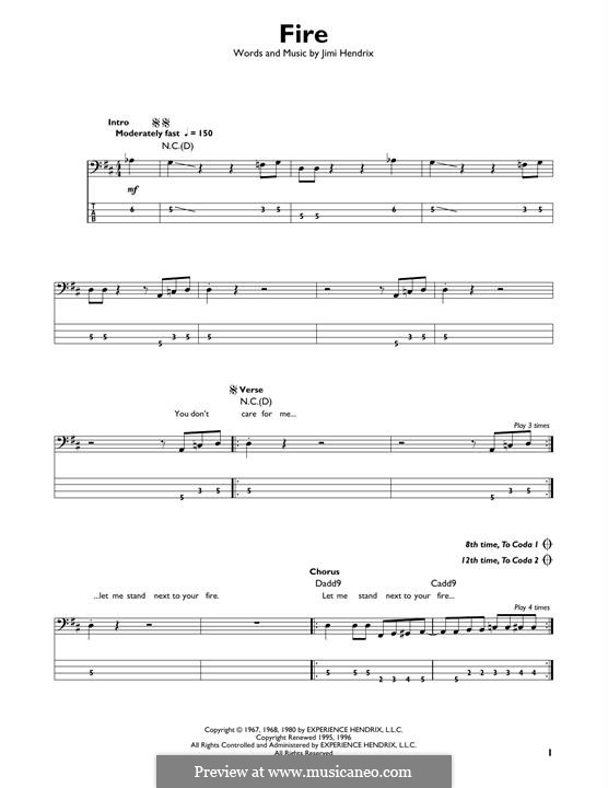 Fire by J. Hendrix - sheet music on MusicaNeo