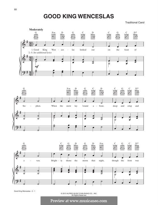 Vocal version (Good King Wenceslas) by folklore - sheet music on MusicaNeo