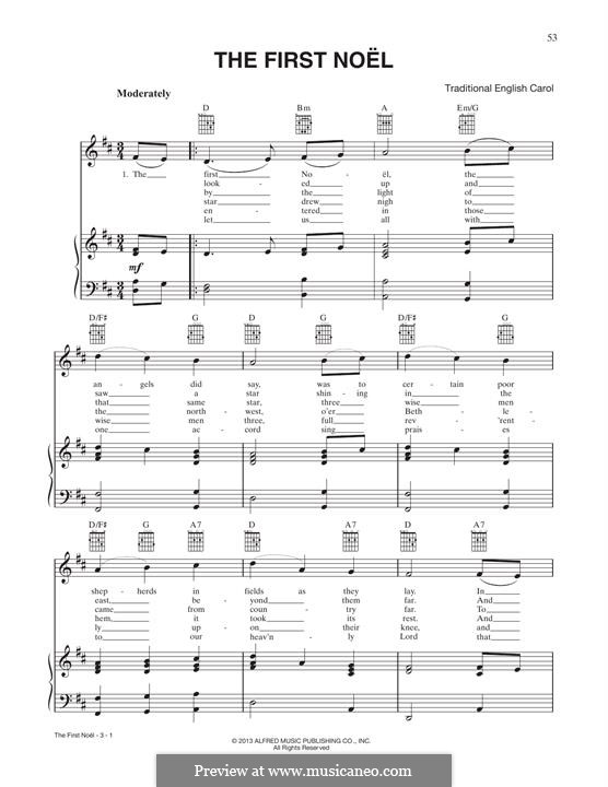 Vocal version (The First Nowell (The First Noël)) by folklore on MusicaNeo