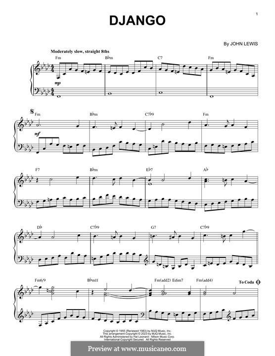 Django by V. Guaraldi - sheet music on MusicaNeo