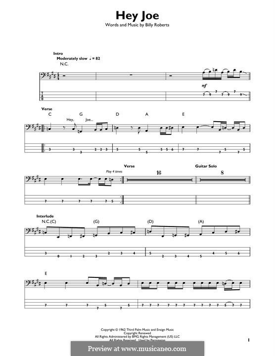 Hey Joe by B. Roberts - sheet music on MusicaNeo