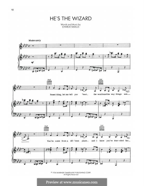 He's The Wizard (from The Wiz) by C. Smalls - sheet music on MusicaNeo