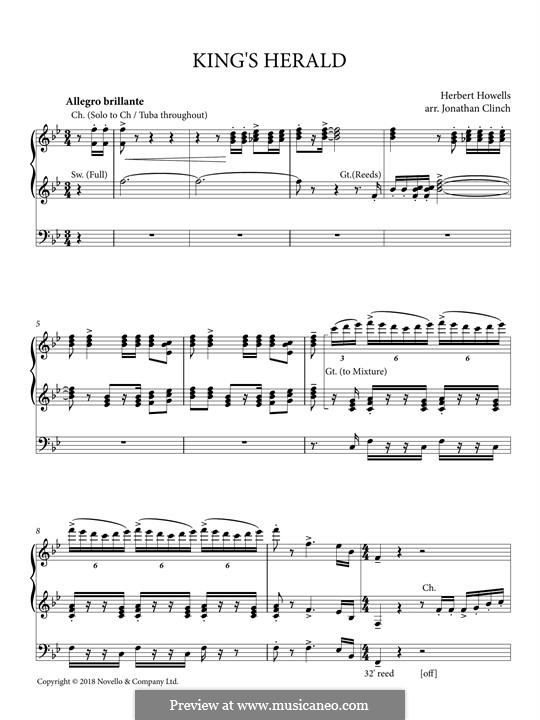 King's Herald by H. Howells - sheet music on MusicaNeo