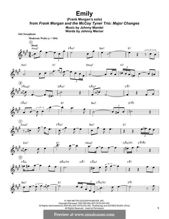 Emily (from The Americanization of Emily) by J. Mandel on MusicaNeo