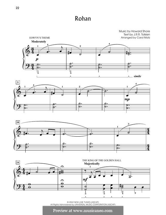 Rohan (from The Lord Of The Rings: The Two Towers) by H. Shore on MusicaNeo