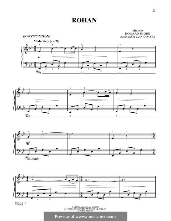 Rohan (from The Lord Of The Rings: The Two Towers) by H. Shore on MusicaNeo