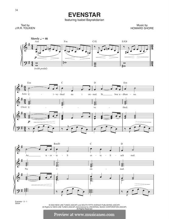 Evenstar (from The Lord Of The Rings: The Two Towers) by H. Shore on ...