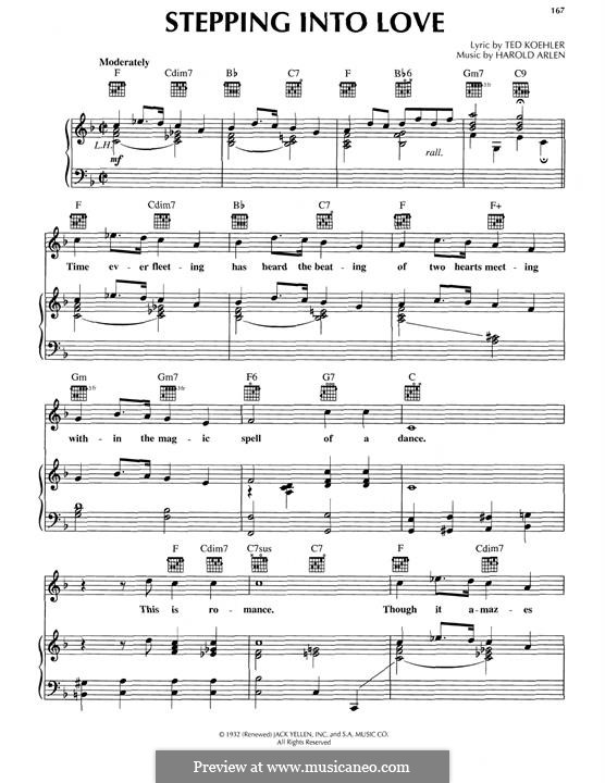 Stepping Into Love by H. Arlen - sheet music on MusicaNeo