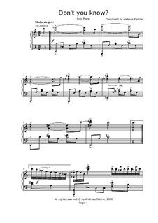 Don't you know by A. Fastner - sheet music on MusicaNeo