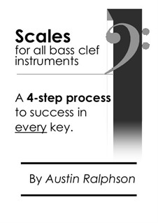 Scale book (scales) for all Bass Clef instruments - 4-step process to ...