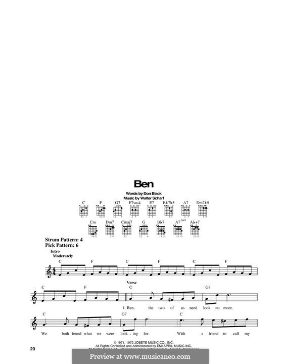 Ben by W. Scharf - sheet music on MusicaNeo